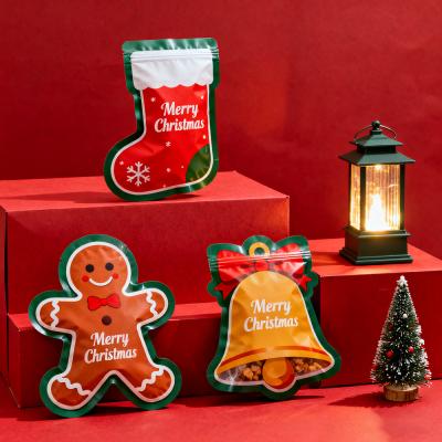 China Gravure Printing Custom Stand Up Pouch Reusable Seal Packaging Plastic Bag Food Industrial Snack Packaging Christmas Candy Gift Packaging for sale
