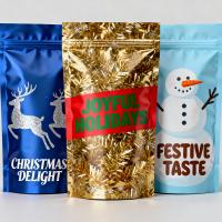 China PET VMPET PE Material Structure Matte Holographic Mylar Bag Smell Proof 3.5g Food Grade Shape Bag Logo Christmas Fresh Packaging Plastic Bag for sale