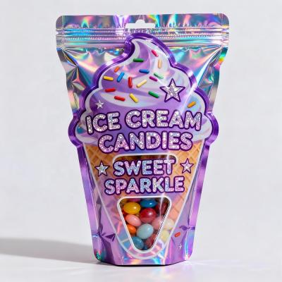 China PE Plastic Custom Logo Digital Printing Food Packaging Shape Bag Matte Satin Laminated Composite Bag Packaging Snacks Biscuits for sale