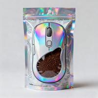 China PE Plastic Ice Cream Packaging Die Cut Bag Customized Logo Embossed Glossy Food Packaging Bag Smell Proof 3.5g Holographic Mylar Bag for sale