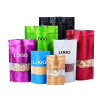 China Custom Order Holographic Die Cut Mylar Bags with Window Reusable Bag Zipper Gravure Printing PE Plastic Sizes 1g 3.5g 7g for sale