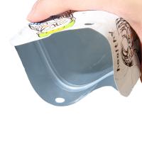 China Gravure Printing PE Plastic 35g Glossy Pure Gold Mylar Plastic Stand Pouch Food Packaging Die Cut Mylar Bag for sale
