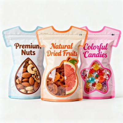 China Service Provided Printed Glossy Stand-up 3.5g Die Cut Mylar Bag Ziplock Smell Proof Packaging Candy Fruit Jelly Plastic Bag for sale