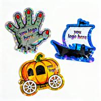 China Zipper Lock Custom Printed Die Cut Food Packaging Plastic Bag With Logo Halloween Candy Cookie Packaging 3.5g Holographic Mylar Shape Bag for sale