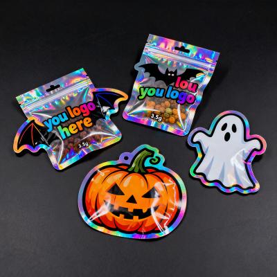 China Gravure Printing Zipper Lock Custom Printed Diecut Mylar Bag Spout UV Standup Pouch Candy Biscuit Shape Plastic Bag Window for sale