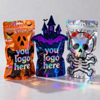 China Gravure Printing Zipper Lock Custom Printed Diecut Mylar Bag Spout UV Standup Pouch Candy Biscuit Shape Plastic Bag Window for sale