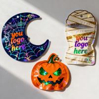 China Food Grade Personalized Custom Printed Shaped Flower Bag Smell Proof 3.5g Holographic Mylar Bag Biodegradable Candy Nut Die Cut Plastic Bag Hamburger for sale