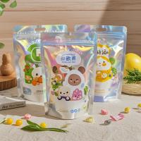 China Custom Order PE Plastic Gelato Hologram Packaging Bag Stand Up Zipper Child Resistance Mylar Bags 3.5g 7g Flower Package for sale