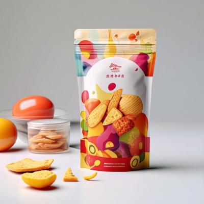 China Food Industrial Stand Up Pouch Printed Color Biodegradable Potato Chip Snack Packaging Bag Custom 140g 280g Stand Bottle Handles for sale