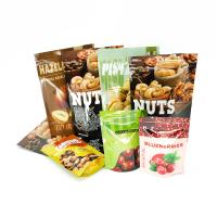 China Custom Size Accepted Reusable Ziplock Pouch Sugar Packaging Dry Fruits Nut Stand Up Pouch Bottom Gusset Heat Sealed for sale