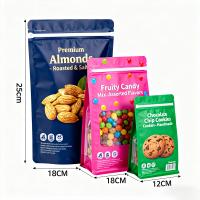 China Customized Size Industrial Food Matte Glossy PE Plastic Food Grade Mylar Bag Zipper Window Printing Stand Pouch Smell Proof for sale