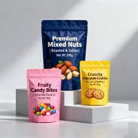 China Customized Size Industrial Food Matte Glossy PE Plastic Food Grade Mylar Bag Zipper Window Printing Stand Pouch Smell Proof for sale