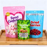 China Customized Size Industrial Food Matte Glossy PE Plastic Food Grade Mylar Bag Zipper Window Printing Stand Pouch Smell Proof for sale