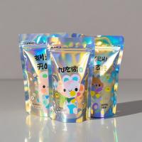 China PE Plastic Food Grade Holographic Mylar Packaging Pouches with Zipper Closure Matte Glossy Candy Food Packaging Spot UV for sale