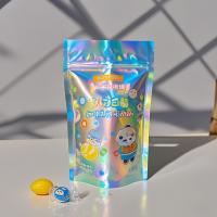 China PE Plastic Food Grade Holographic Mylar Packaging Pouches with Zipper Closure Matte Glossy Candy Food Packaging Spot UV for sale