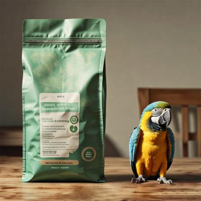 China Laminated PE Custom Recyclable Holographic Mylar Zipper Bag Zip Lock Closure Moisture Proof Customized Logo Pet Food Parrot Grain for sale