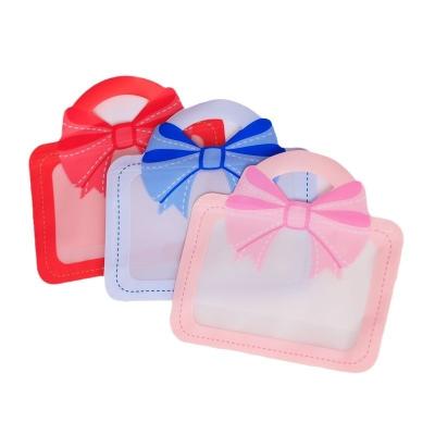 China Zipper Bag Mopp PET PE Custom Logo Printed Bow Tote Packaging Baby Food Baked Biscuit Snack Gift Plastic Storage Bag for sale