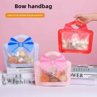 China Zipper Bag Mopp PET PE Custom Logo Printed Bow Tote Packaging Baby Food Baked Biscuit Snack Gift Plastic Storage Bag for sale