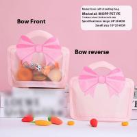 China Zipper Bag Mopp PET PE Custom Logo Printed Bow Tote Packaging Baby Food Baked Biscuit Snack Gift Plastic Storage Bag for sale