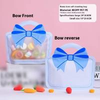 China Zipper Bag Mopp PET PE Custom Logo Printed Bow Tote Packaging Baby Food Baked Biscuit Snack Gift Plastic Storage Bag for sale