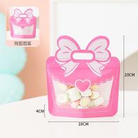 China PET Plastic Custom Printing Self Supporting Packaging Bow High End Children Gift Bag Biodegradable Food Grade Mylar Bag for sale