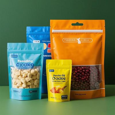 China Gravure Printing Custom Printed Biodegradable PE Snack Nuts Packaging Bag Food Grade Smell Proof Stand Pouch Holographic Mylar for sale
