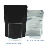 China Zipper Top Sealing Handle Custom Logo Plastic Tray Mylar Bag Window Stand Food Packaging Biodegradable Holographic Zipper Bag for sale