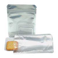 China Zipper Top Sealing Handle Custom Logo Plastic Tray Mylar Bag Window Stand Food Packaging Biodegradable Holographic Zipper Bag for sale