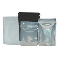 China Zipper Top Sealing Handle Custom Logo Plastic Tray Mylar Bag Window Stand Food Packaging Biodegradable Holographic Zipper Bag for sale