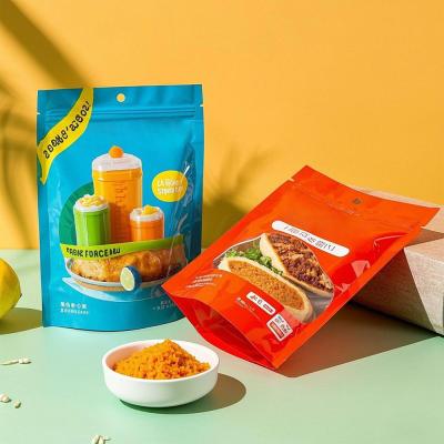 China PET VMPET PE Stand Up Pouch Glossy Embossed Printing Biodegradable Food Grade Safe Moisture Proof Mylar Kitchen Food Packaging Pouches for sale