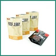 China Pad Printing Customized Potato Chips Flat Bag Resealable Packaging Bag Zipper Seal Clear Window for Beef Jerky Packaging for sale