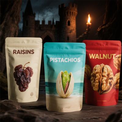 China Food Grade Stand Up Pouch Plastic Packaging Bags Smell Proof Packaging Solution for Raisins Pistachios Walnut Dry Food for sale