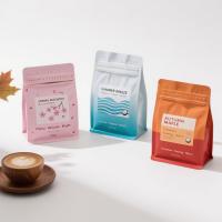 China Stand Up Pouch PE Plastic Matte Food Packaging Bags Custom Logo Embossed Flat Bottom Coffee Protein Powder Packaging Pouch for sale