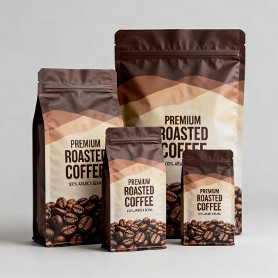China Biodegradable Custom 8 Sided Sealed Food Grade Packaging Plastic Bag With CMYK Embossing Hot Stamping Packaging Coffee Nuts Protein Powder for sale