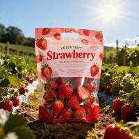China Gravure Printing Customized Logo Food Grade PE Packaging Mylar Bags Fresh Fruit Preservation Plastic Bags Breathable Holes for sale