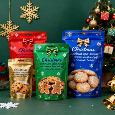 China Gravure Printing Zipper Bag Crisp Layer Pressure Laminated Printed Christmas Flavor Biscuit Packaging Foodgrade Proof Standpouch Fresh Keeping for sale