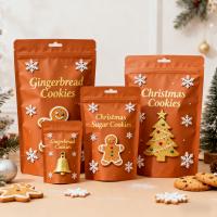 China Food Grade Industrial Christmas Theme Snack Packaging Bags Smell Proof Biodegradable Candy Biscuit Plastic Bags with Window for sale