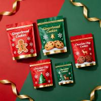 China Food Grade Plastic Bag Custom Logo Printing CMYK Color Christmas Elements Hot Stamping Packaging Hamburger Candies Biscuits for sale