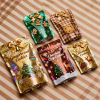 China Food Grade Plastic Bag Custom Logo Printing CMYK Color Christmas Elements Hot Stamping Packaging Hamburger Candies Biscuits for sale