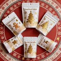 China Zipper Top Sealing Printed Christmas Patterns Food Packaging Bag Plastic Mylar Bag Biscuit Candy Snack PET AL PE Material Logo for sale