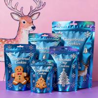 China Gravure Printing Food Grade Christmas Pattern CMYK Embossing Hotstamping Laminated Plastic Packaging Bag Various Flavors for sale