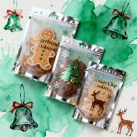 China Gravure Printing Food Grade Christmas Pattern CMYK Embossing Hotstamping Laminated Plastic Packaging Bag Various Flavors for sale