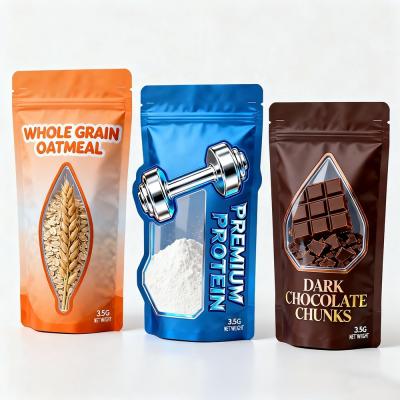 China Food Grade Custom Plastic Bag Customized Logo Printing Reusable Sealable Portable Mylar Aluminum Foil Pouch Contact Proof for sale