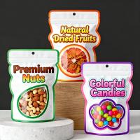 China Custom Order Food Packaging Bag Personalized Custom Print Food Grade Matte Frosted Snack Bag Reusable Seal Pack with Shape Window for sale