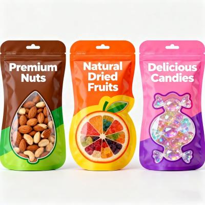 China Zipper Lock PE Plastic Food Packaging Bags Custom Printed Personalized Coffee Biscuit Packaging Aluminum Self Seal Bags Food Safety for sale