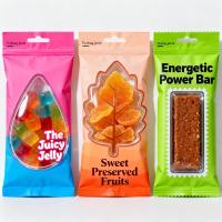 China Customized Logo Printing Matte Biodegradable Zipper Top Food Snack Bag Smellproof Aluminum Foil Bag Transparent Window for sale