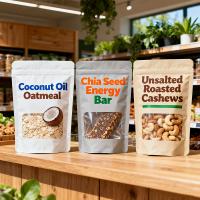 China Food Grade Plastic Packaging Bag Ziplock Pouch Smellproof Coffee Bean Nut Powder Packaging Suitable Industrial Food for sale