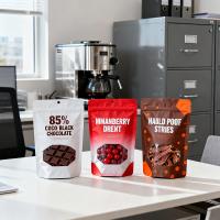 China PET VMPET PE Material Structure Food Grade Re-sealable Packaging Plastic Bag for Chocolate Bar Bean Powder Packaging Bag for sale