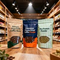 China PET VMPET PE Material Structure Food Grade Re-sealable Packaging Plastic Bag for Chocolate Bar Bean Powder Packaging Bag for sale