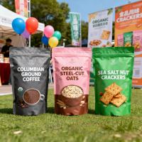 China Pad Printing Customized Logo Reclosable Zipper Stand Up Pouch Smell Proof Plastic Bag for Gummy Bear Protein Powder Cereal Dry Food for sale